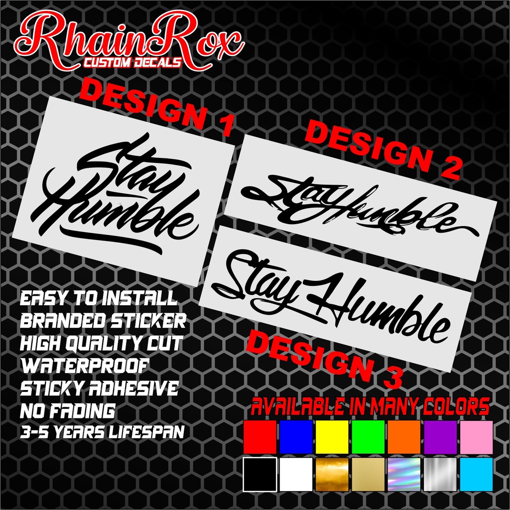 stay humble sticker diecut machine cut waterproof | Shopee Philippines