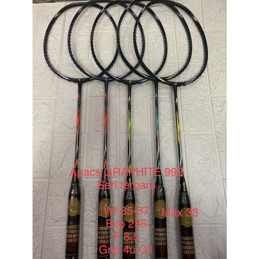 NEW APACS GRAPHITE 999 MAX 33 lbs ORIGINAL Badminton Racket | Shopee ...
