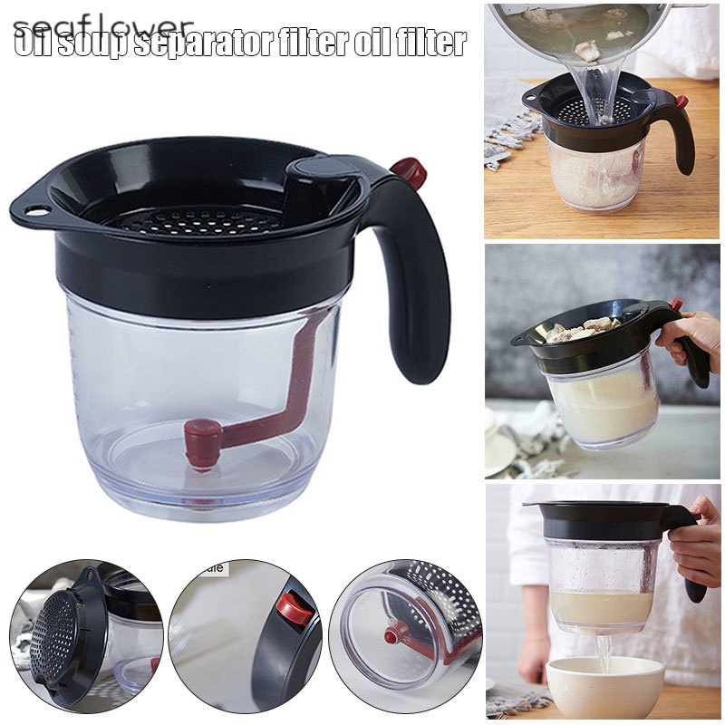 Fat Separator with Bottom Release Fat Dispenser Gravy Strainer 1000ML ...