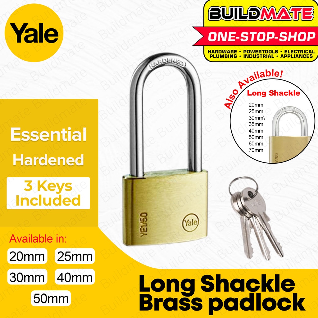YALE Essential Series Hardened Long Shackle Brass Padlock Pad lock SOLD PER PIECE 100% ORIGINAL ...