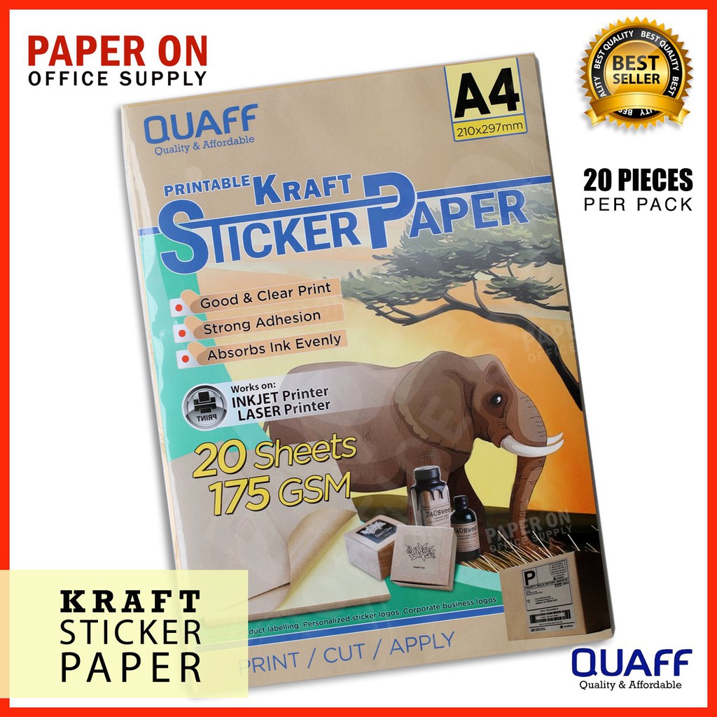 QUAFF Kraft Sticker paper 175gsm | Shopee Philippines