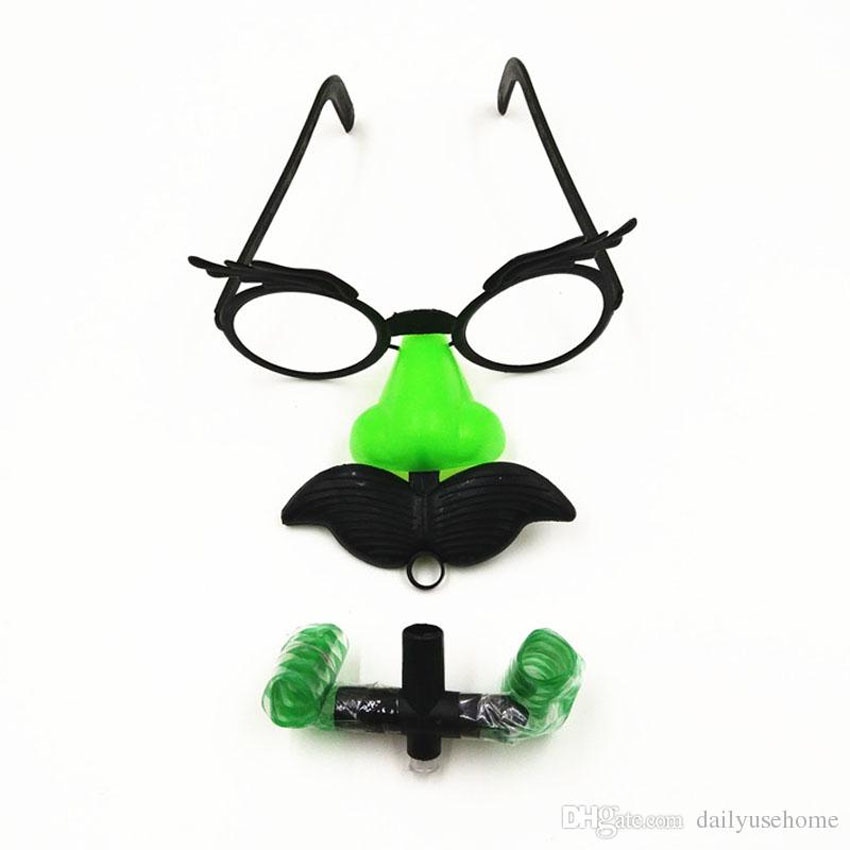 Fake Mustache Nose Glasses Clown Toy Funny Inflatable Whistle Party ...