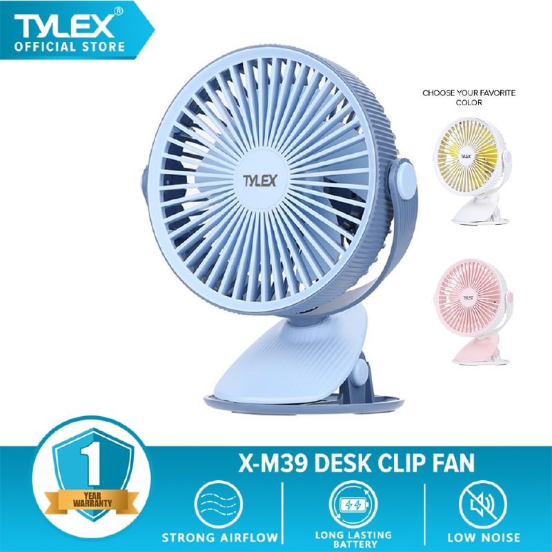 Tylex XM39 360° Portable Silent Desk Clip Fan USB Charging for Home ...