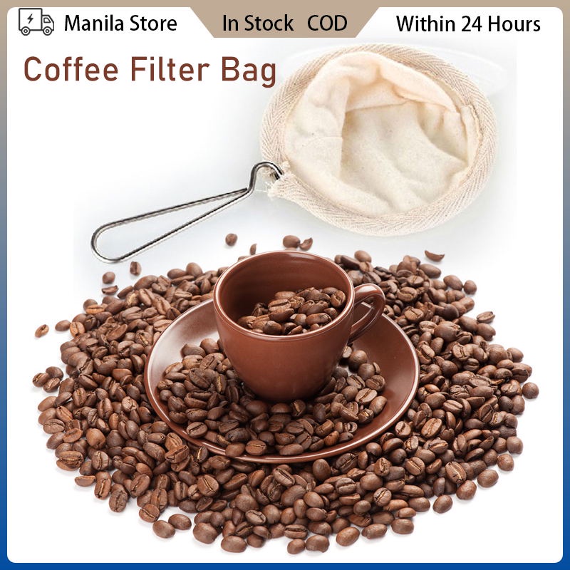 Reusable Coffee Milk Tea Filter Cloth Bag With Stainless Steel Handle ...