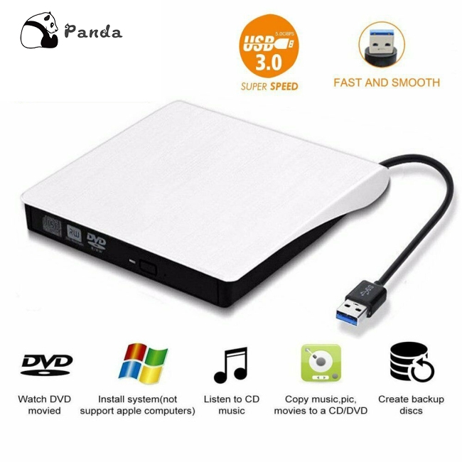 External Slim USB 3.0 DVD Drive DVD ± RW CD-RW Burner Player for PC ...