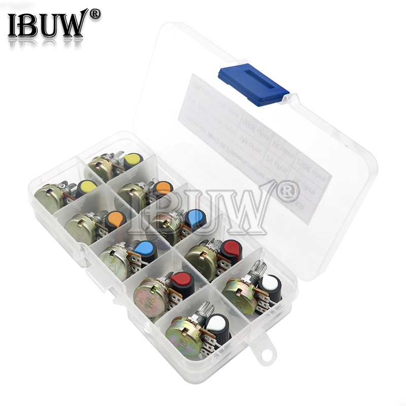 WH148 Potentiometer Kit B1K 2K 5K 10K 20K 50K 100K 500K 1M 15mm Linear ...