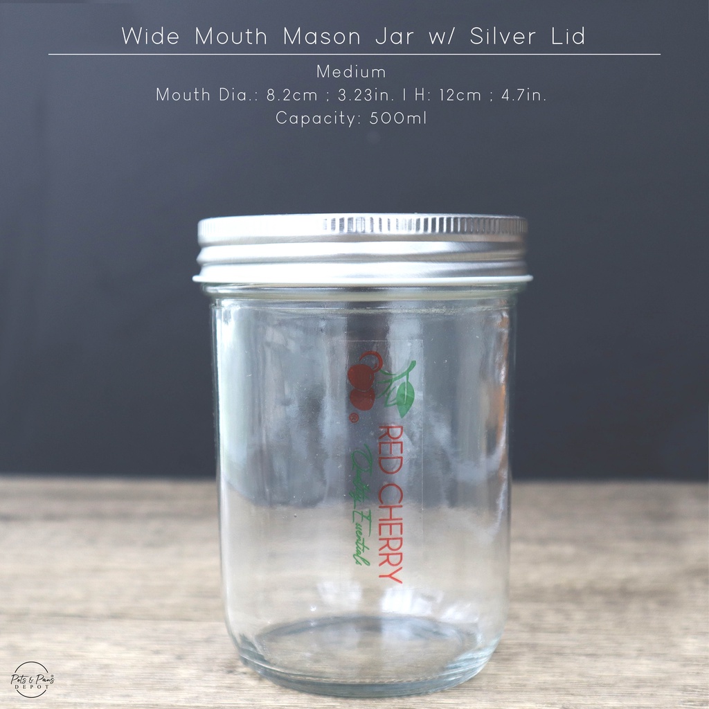 Wide Mouth Mason Glass Jar | Shopee Philippines