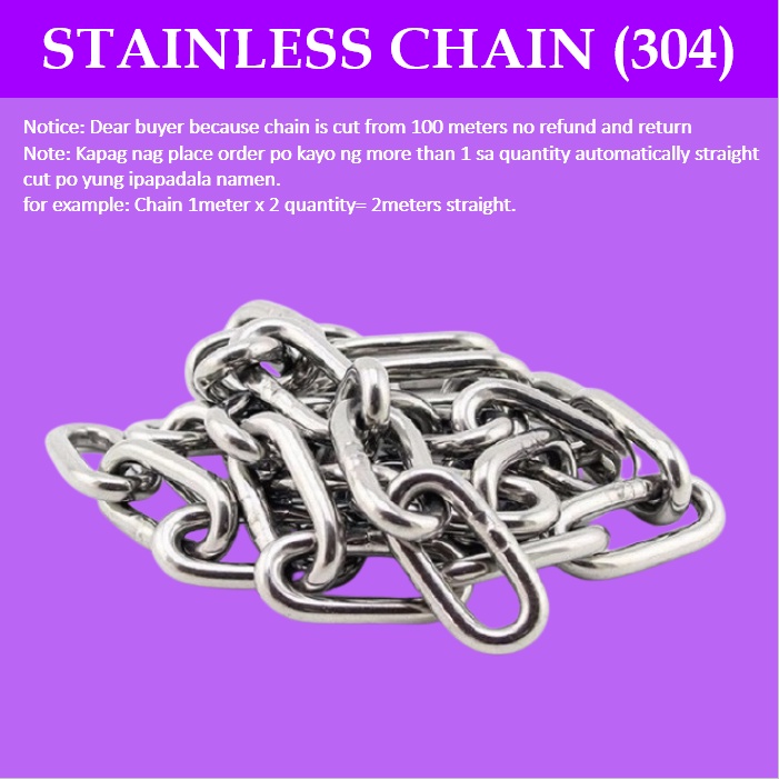 Mago Kadina 304 Stainless-Galvanized Chain 1 Meter 2-6mm Chain Steel ...