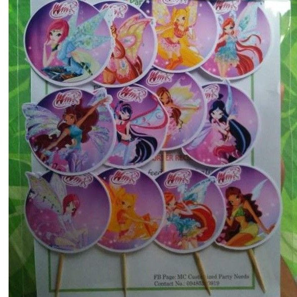 Winx Theme Cupcake Topper (12pcs./pack) | Shopee Philippines