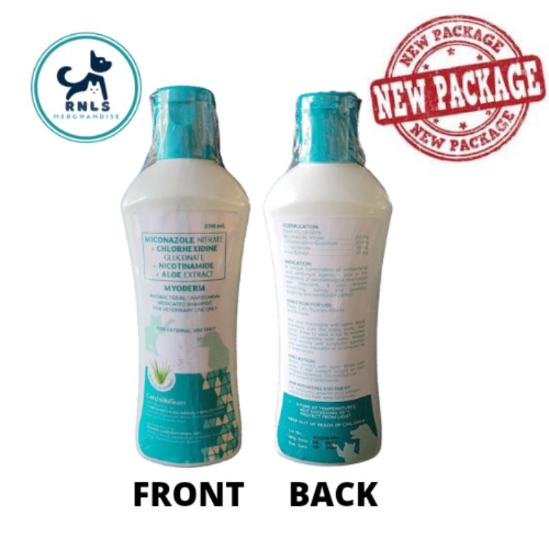 Myoderm Antifungal/Antibacterial Medicated Shampoo 200ml | Shopee ...