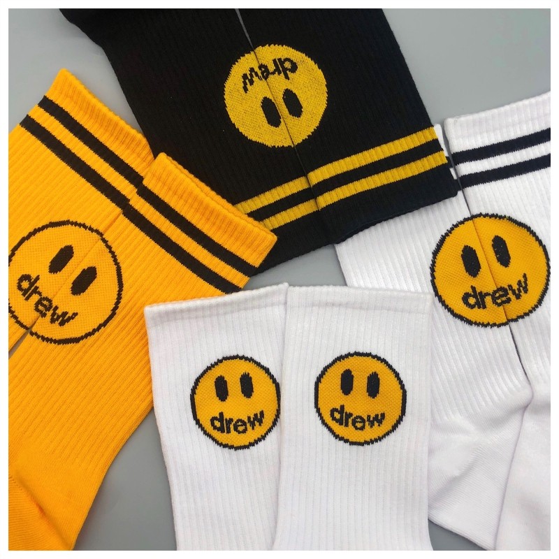 Justin Bieber's same drew house smiley face socks men's and women's ...