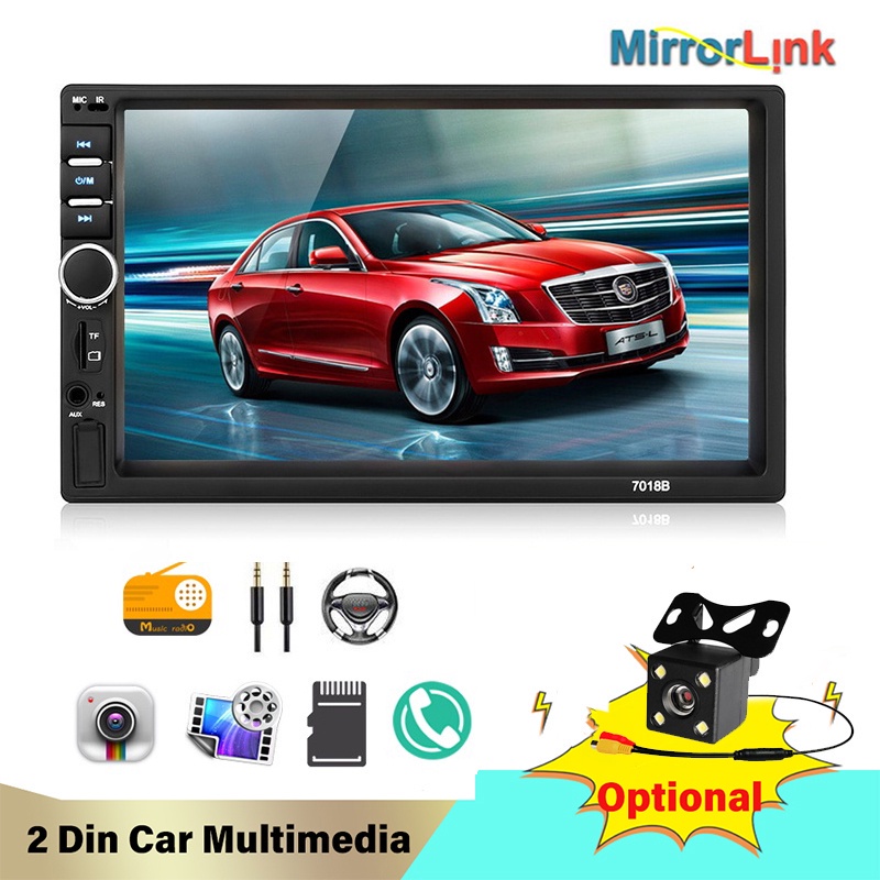 7018B 7'' HD Double 2 DIN Touch Car MP5 Player Bluetooth Stereo FM ...
