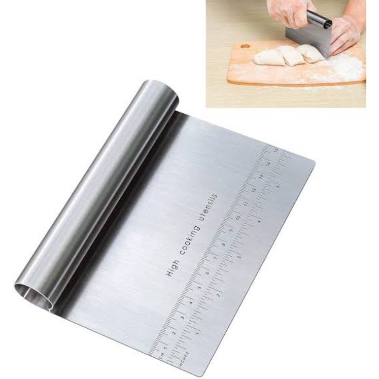 Stainless Steel Dough Cutter Pastry Bread Cake Scraper Pizza Baking ...