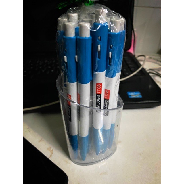 10 genuine Kim Long ballpoint pens with 0.8mm tip and beautiful blue ...