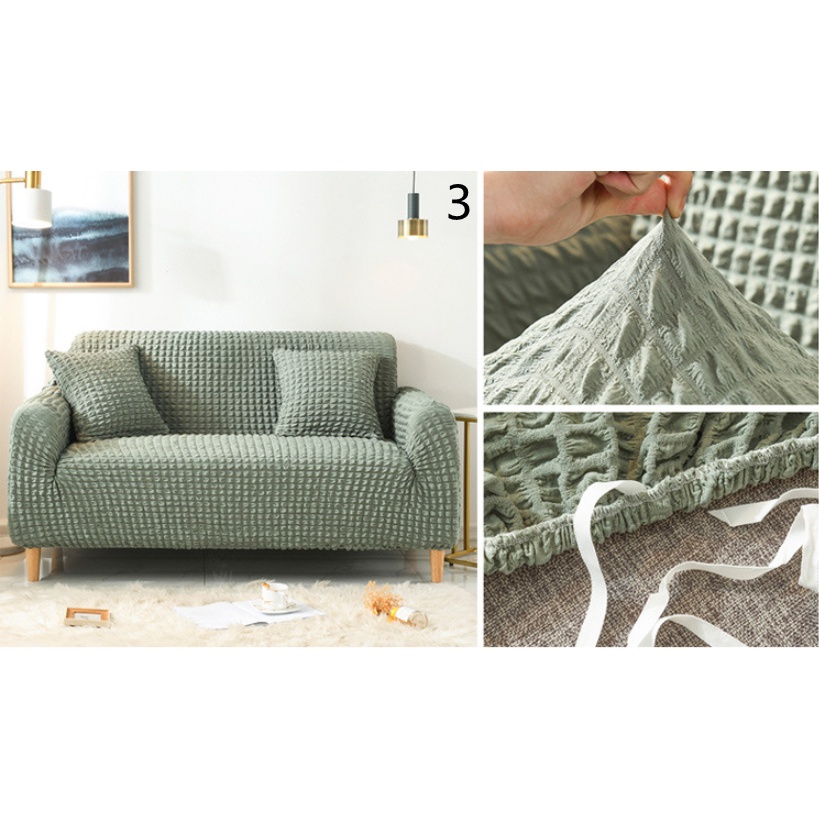 Elastic seersucker sofa cover 1/2/3/4 seat L-shaped universal Sopa ...