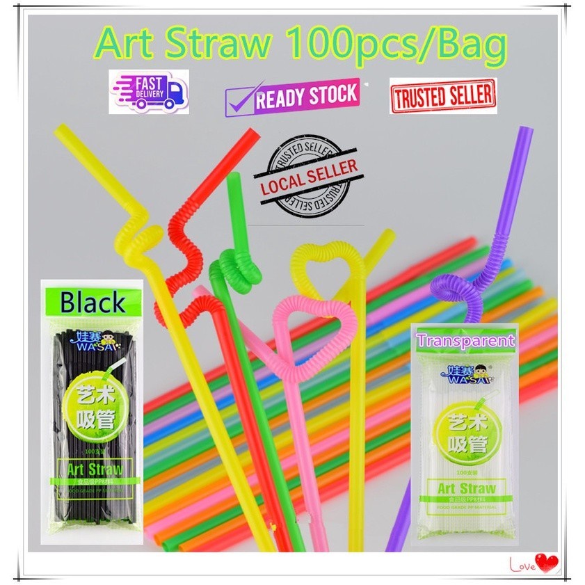 Art Straw / Flexible Art Straw / Flexible Straw - 6mm x 26mm (100pcs ...