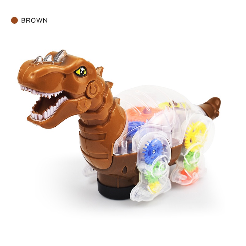 Colorful Gear Dinosaur Toy Clear Omni-directional Wheel Dinosaur Toy ...