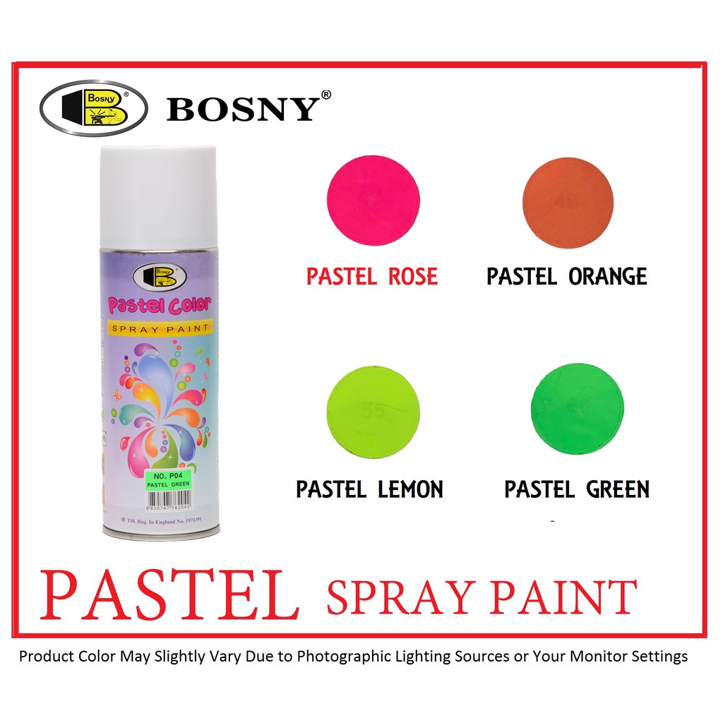 BOSNY PASTEL COLORS SPRAY PAINT | Shopee Philippines