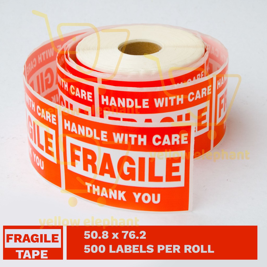 Fragile Sticker 500 Labels Per Roll 50.8mm X 76.2mm 3x2 | Shopee ...