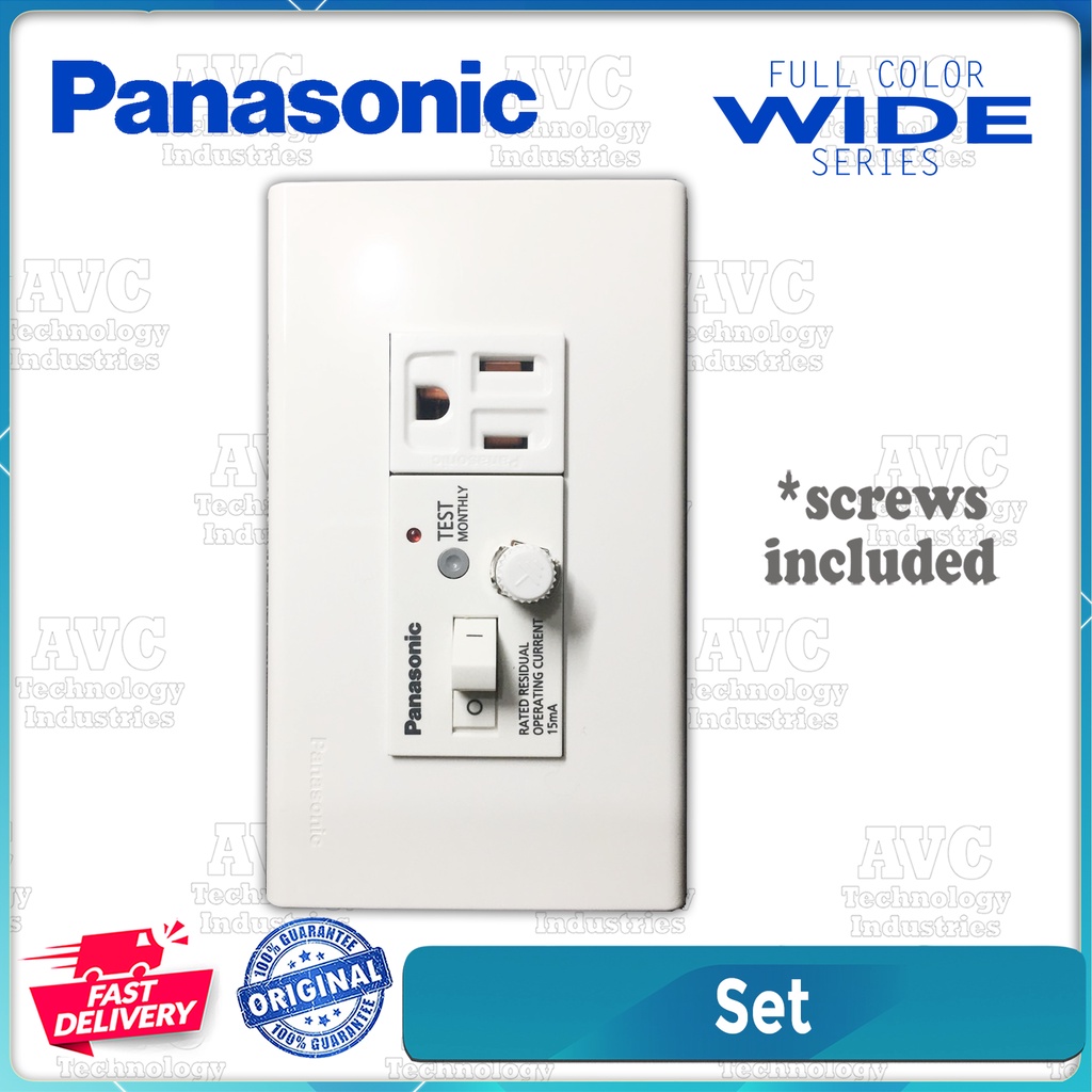 PANASONIC Wide Series GFCI EL Guard Grounding Receptacle White ...
