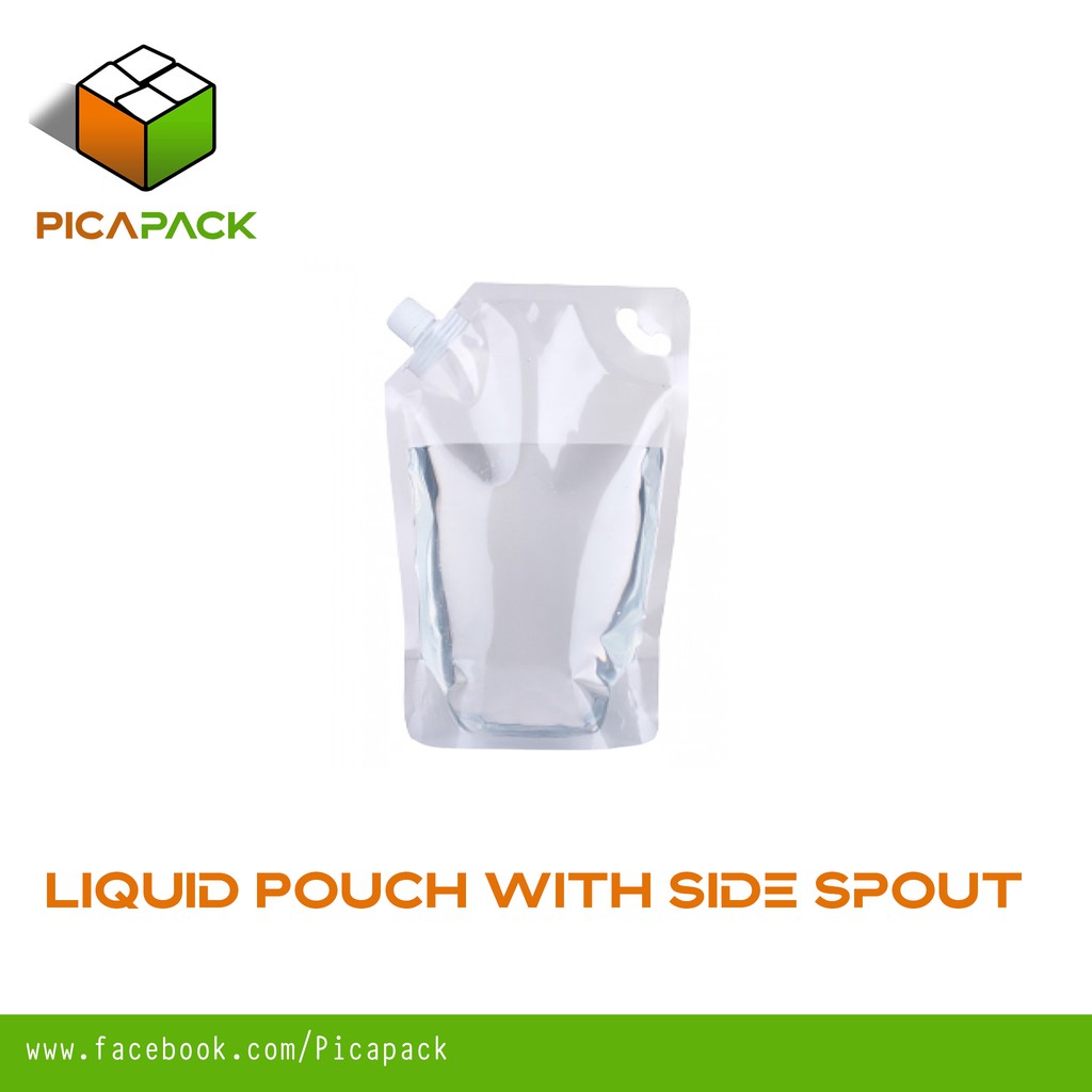(20pcs) Spout Clear Liquid Pouch Transparent with side Spout Drink ...