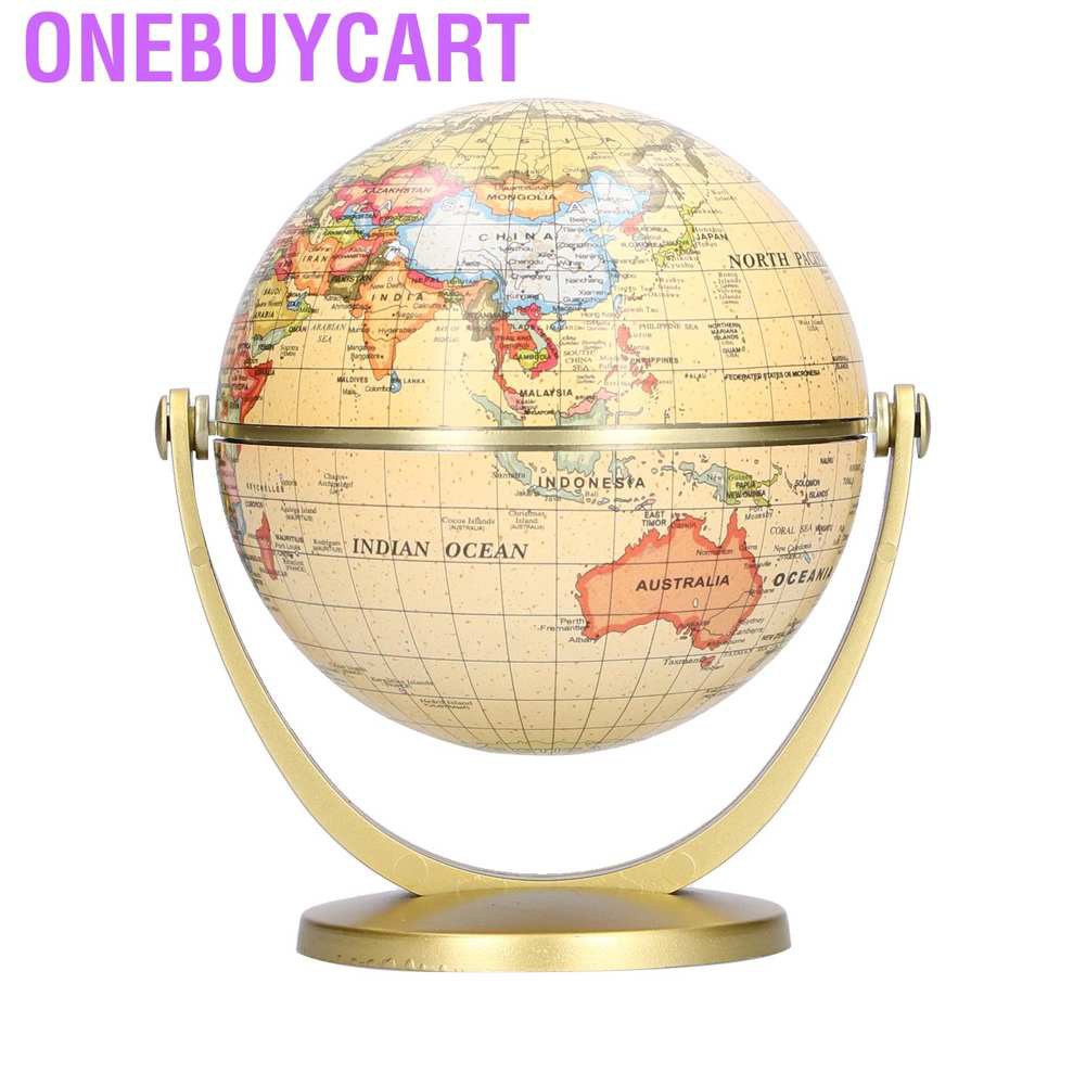Onebuycart Mini World Map Globe English Edition Desktop Rotating Earth ...