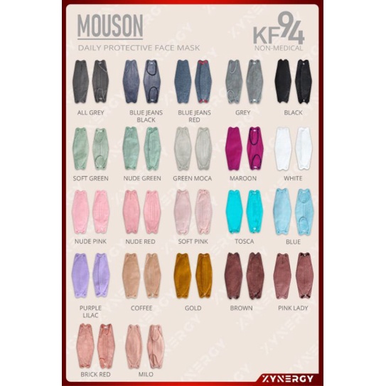 Adult Earloop Mask 4 Ply KF94 MOUSON || Kf 94 MOUSON 4ply Contents ...