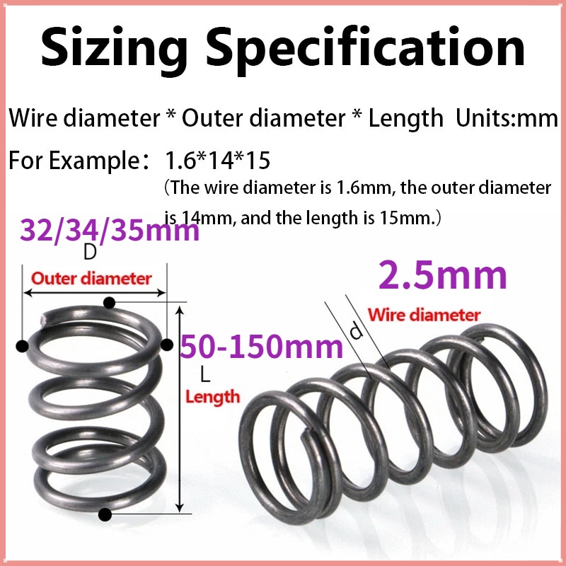 Same day delivery Wire diameter 2.5mm pressure spring outer diameter ...