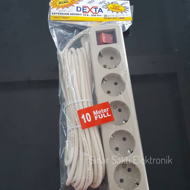 Dexta socket Terminal 5 holes + 10 meters + plug switch | Shopee ...