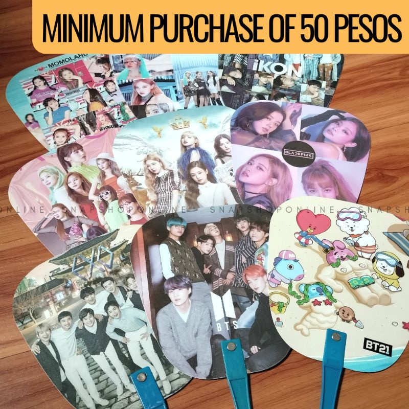 Kpop Hand Fan (BTS BT21 EXO Twice iKON Momoland) | Shopee Philippines