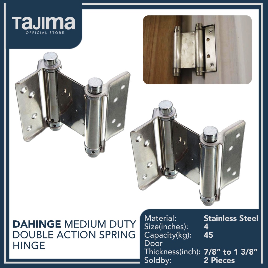 Tajima Double Action Spring Hinge Stainless 3 Inch and 4 Inch 1 Pair ...