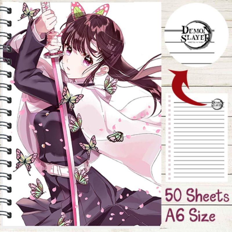 (Small Size) 54 Designs Sparkly A6 Size Anime Notebook Kimetsu no Yaiba ...