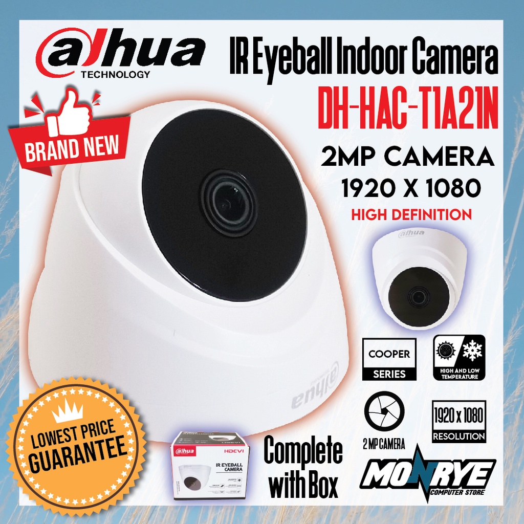 DAHUA - BRAND NEW INDOOR IR EYEBALL CCTV CAMERA - 2MP - 1920 x 1080 ...