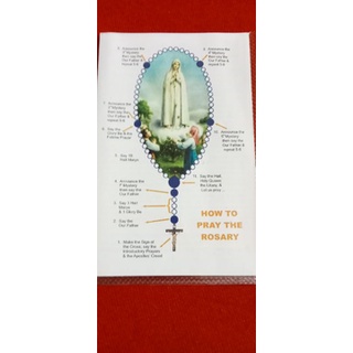 How to pray the rosary guide with plastic cover -English/Tagalog ...