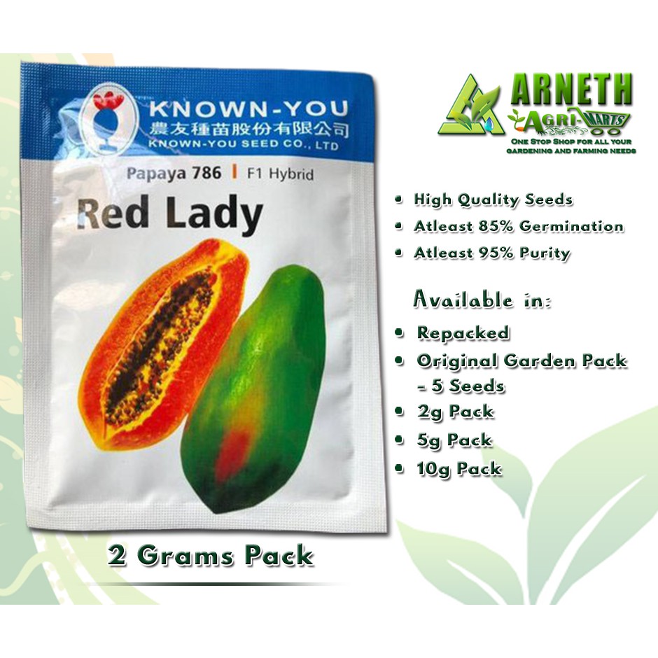 RED LADY PAPAYA SEEDS 2grams (120++ seeds) BY KNOWN YOU | Shopee ...