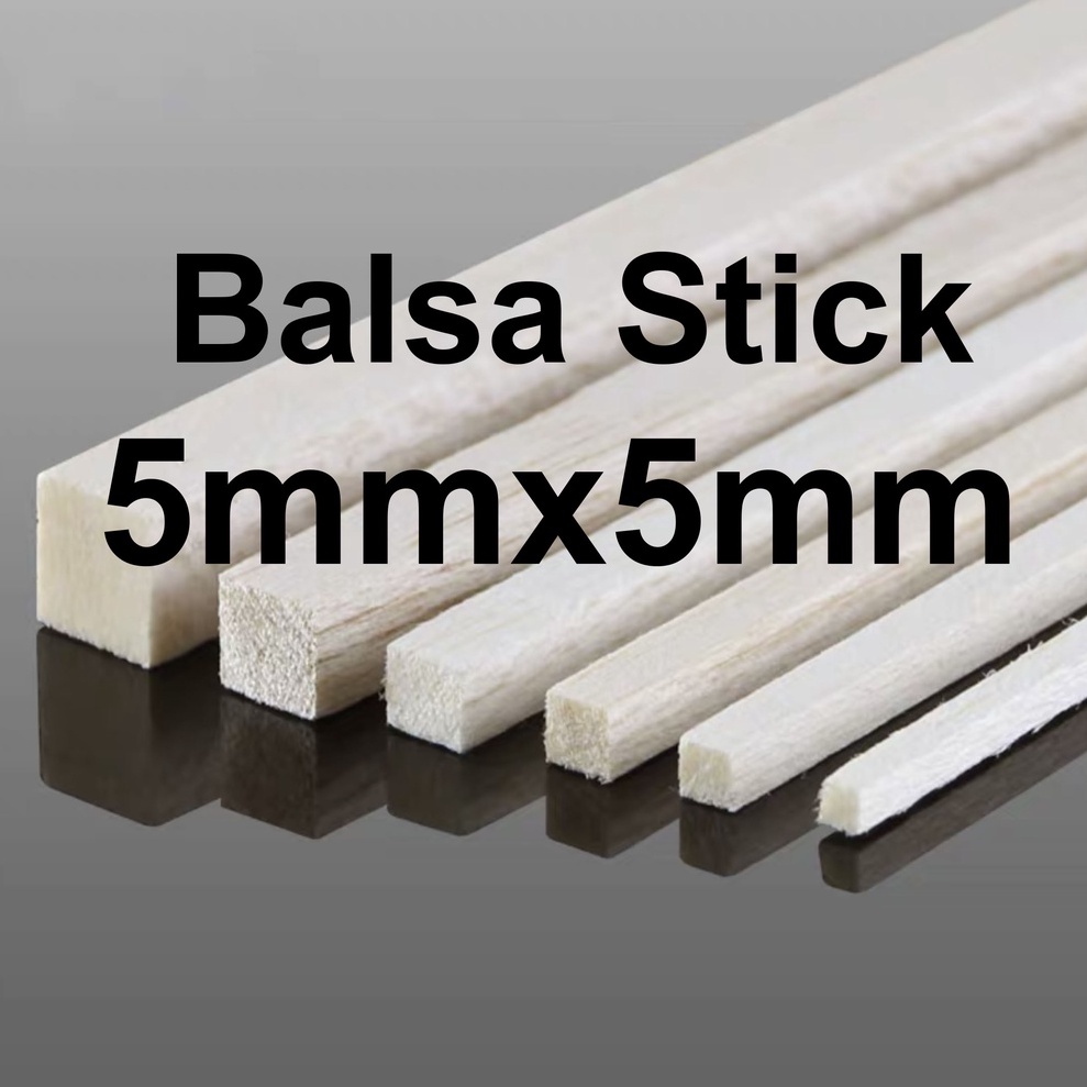 Balsa Wood Stick - 2x2,3x3,4x4,5x5,6x6,8x8,10x10mm *Length 100cm ...