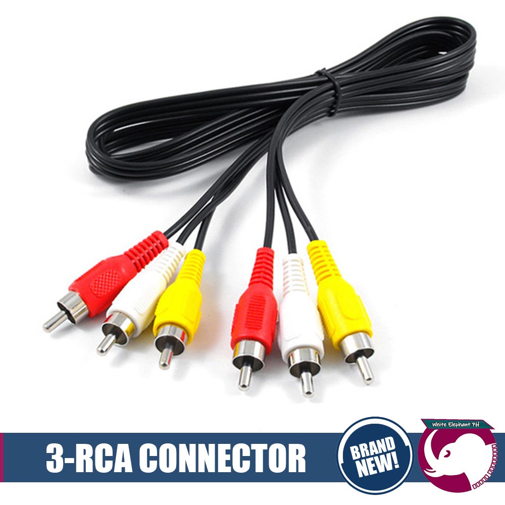 RCA 3-Connectors Male to Male Cable | Shopee Philippines