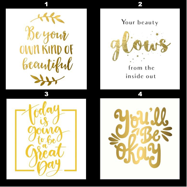 Batch 12 Gold Motivational Positive Quotes Stickers Waterproof Vinyl ...