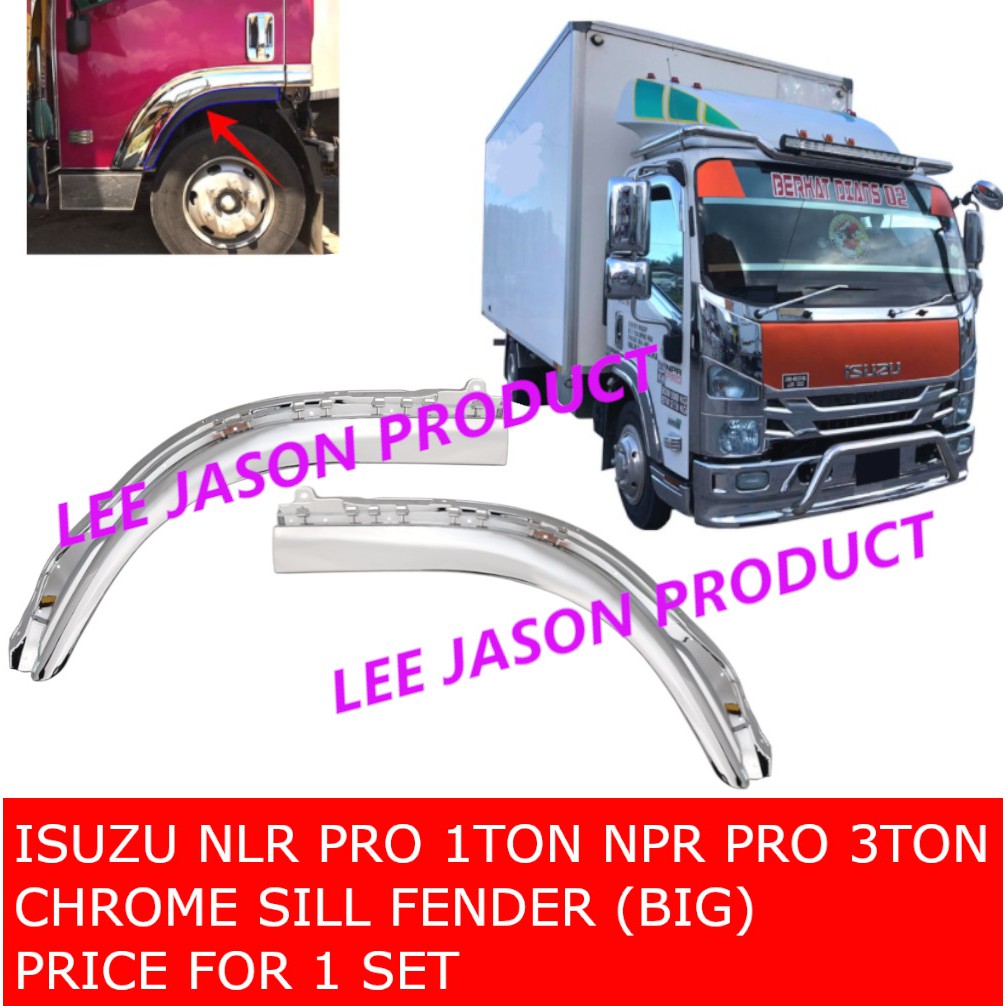 J127S04 ISUZU NLR NPR PRO CHROME LOWER RUBBER SILL FENDER (BIG) 1PAIR ...