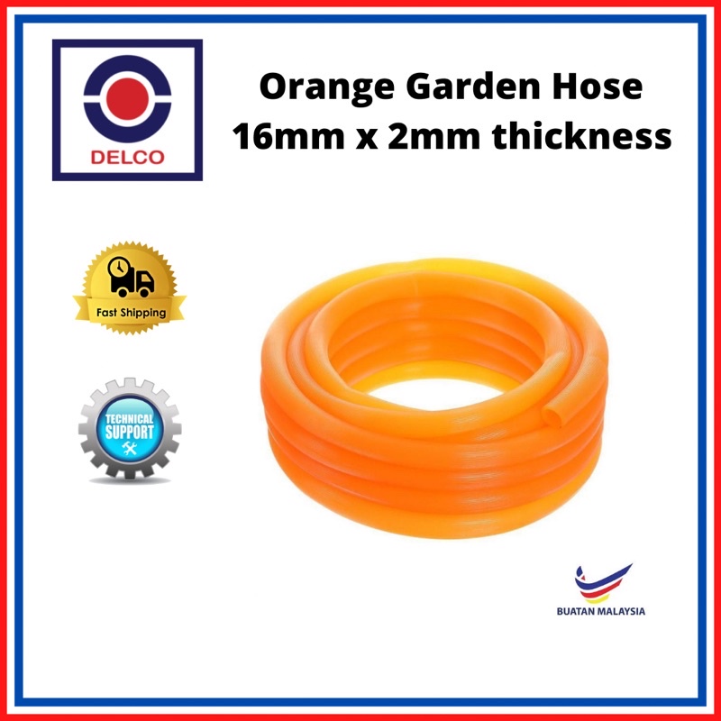 PVC Orange Garden Hose 16mm(5/8”) x 2mm x 30meter paip oren orange hose quality premium | Shopee ...