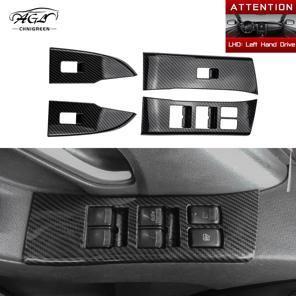 for ISUZU D-MAX MU-X 2012-2019 4pcs Carbon Fiber Color Window Lift Trim ...