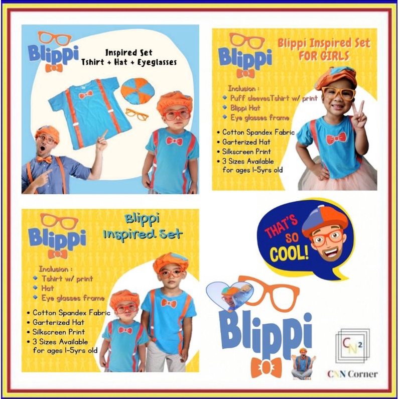 BLIPP! Inspired Kids Costume Set - Dress Like BLIPP! 1-5 yrs old ...