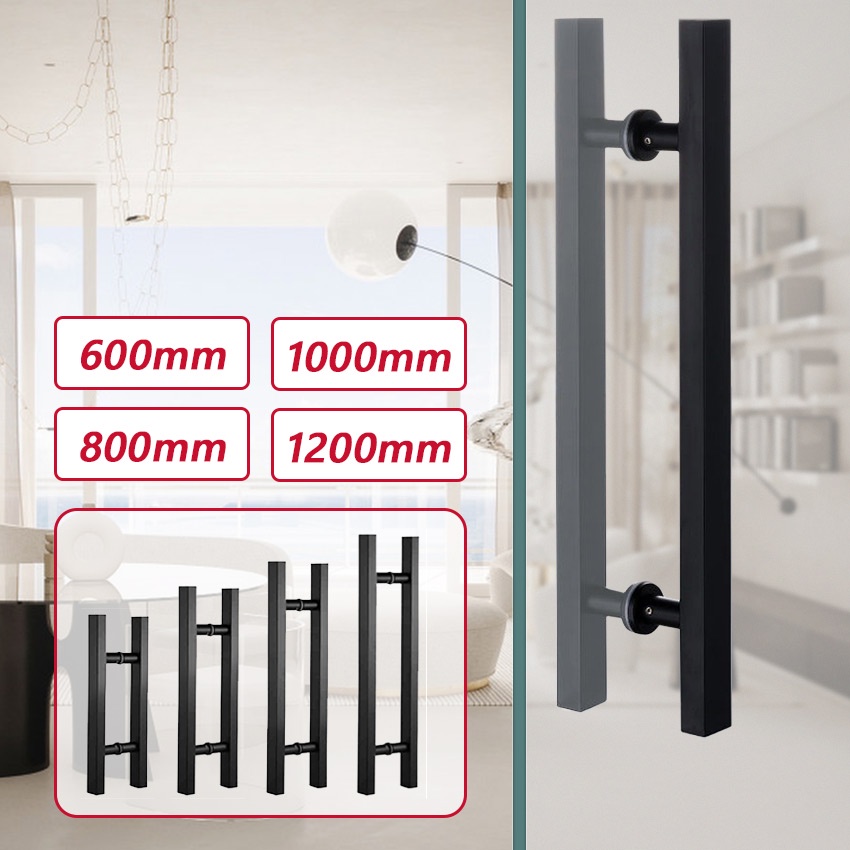 Heavy Duty Push Pull Door Handle Grab Bar Stainless Steel Frosted Black ...