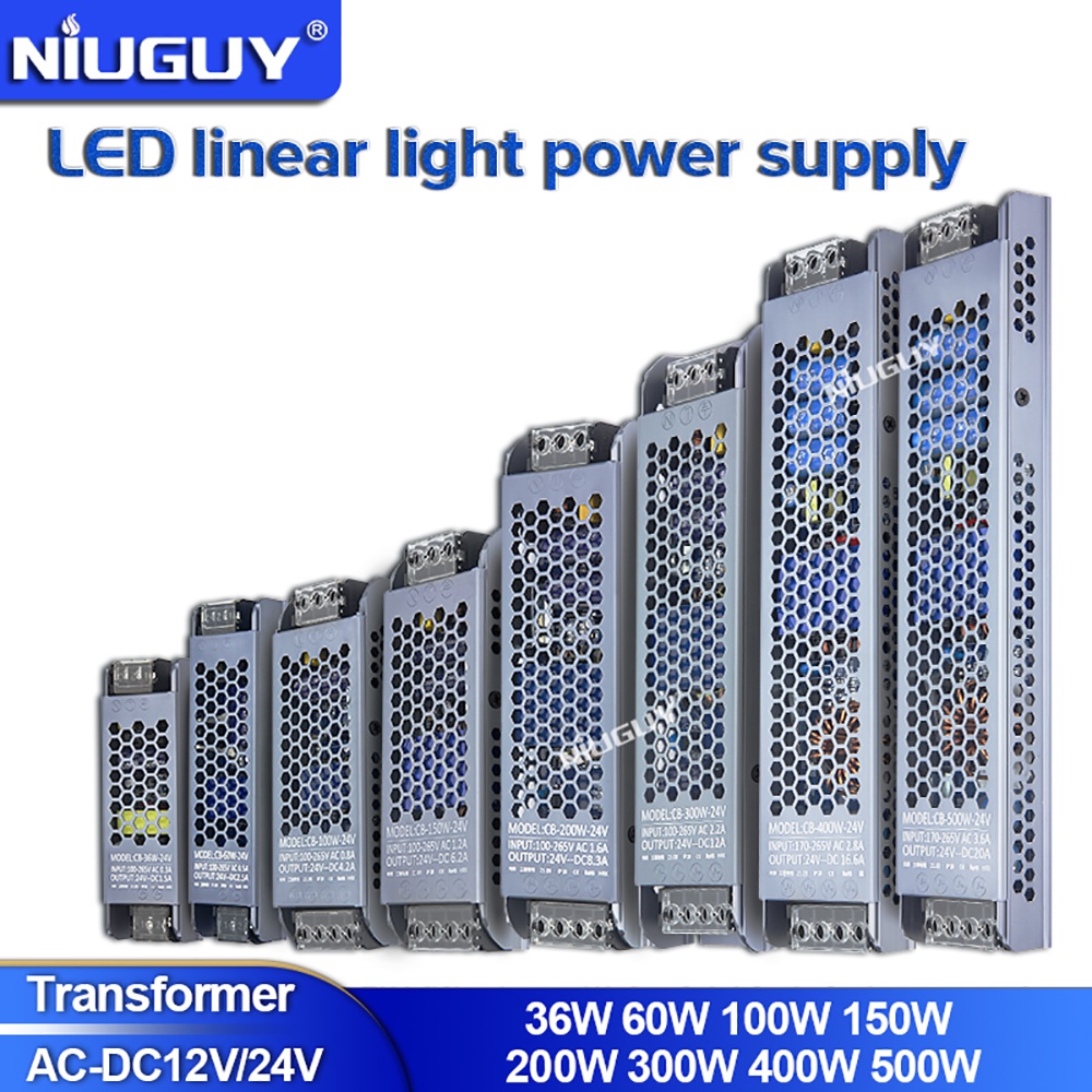 【COD】LED power supply AC to DC12V/24V ultra-thin LED transformer, 60W/100W/150W/200W/300W/400W ...