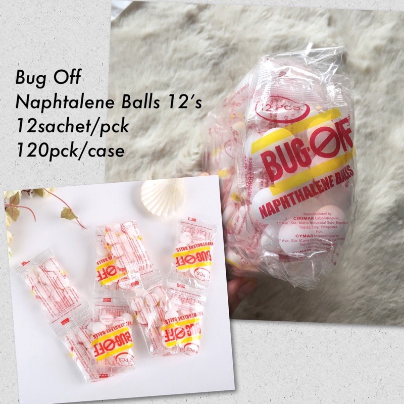 (12sachets) Bug off Naphtalene Balls Ball Moth Balls for insects ...