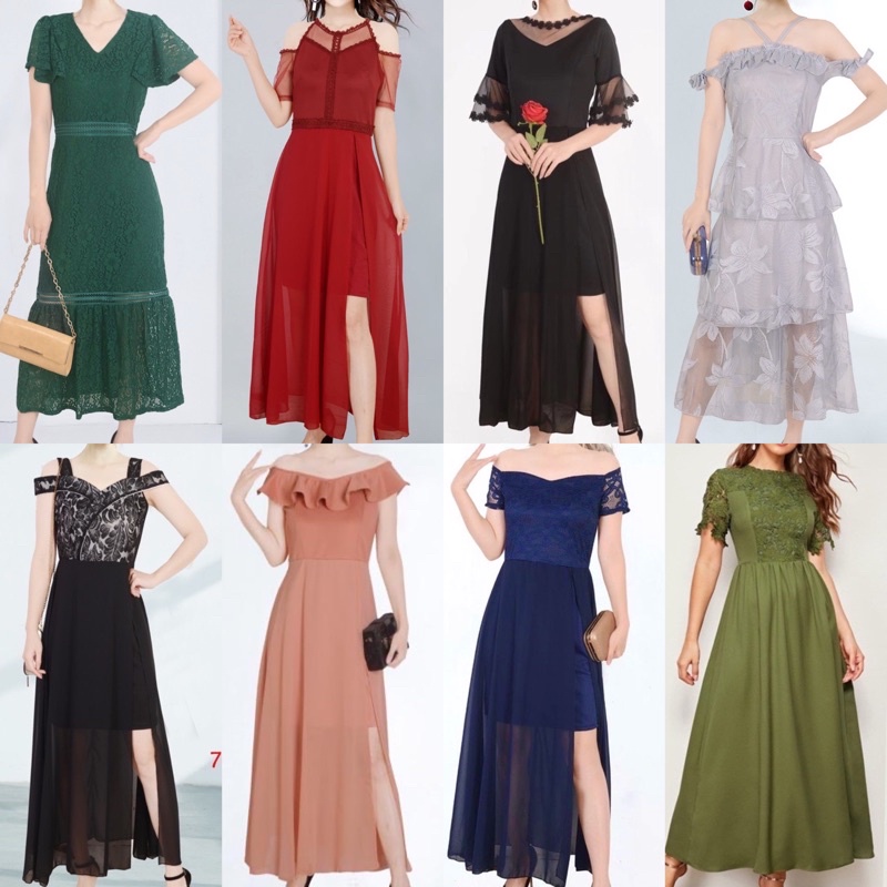 Elegant classy semi formal lace wedding bridal bridesmaids evening ...