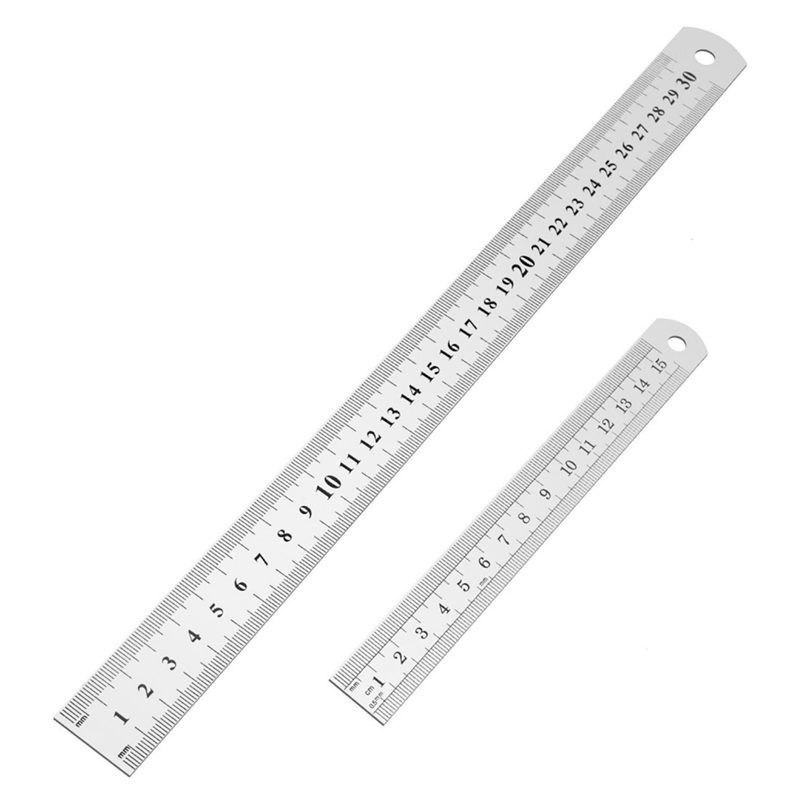 [In stock]-Stainless Steel Ruler 12 Inch + 6 Inch Metal Rulers | Shopee ...