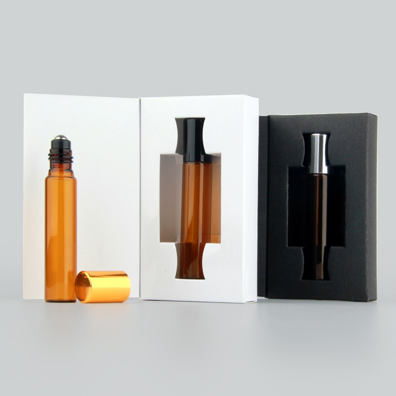 100Pcs/Batch 10ml Mini Perfume Bottle Packaging Box Amber Glass Bottle ...