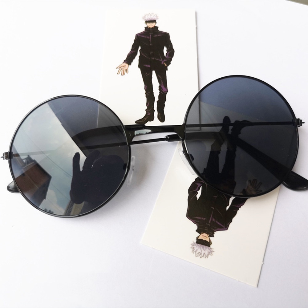 Jujutsu Kaisen Gojo Satoru Cosplay Props Black Glasses Steampunk Round ...