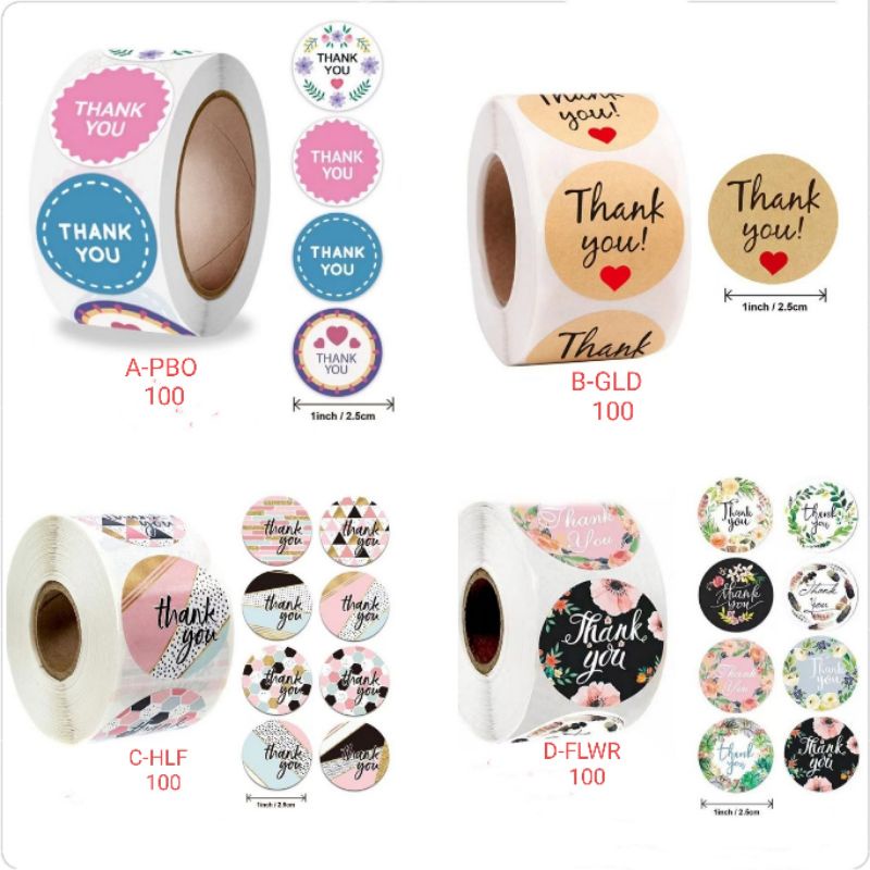 Thank You Stickers 100pcs (1 Roll) | Shopee Philippines